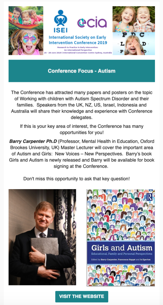 ISEI 2019 Conference Sydney, Australia – Focus Autism – Barry Carpenter ...